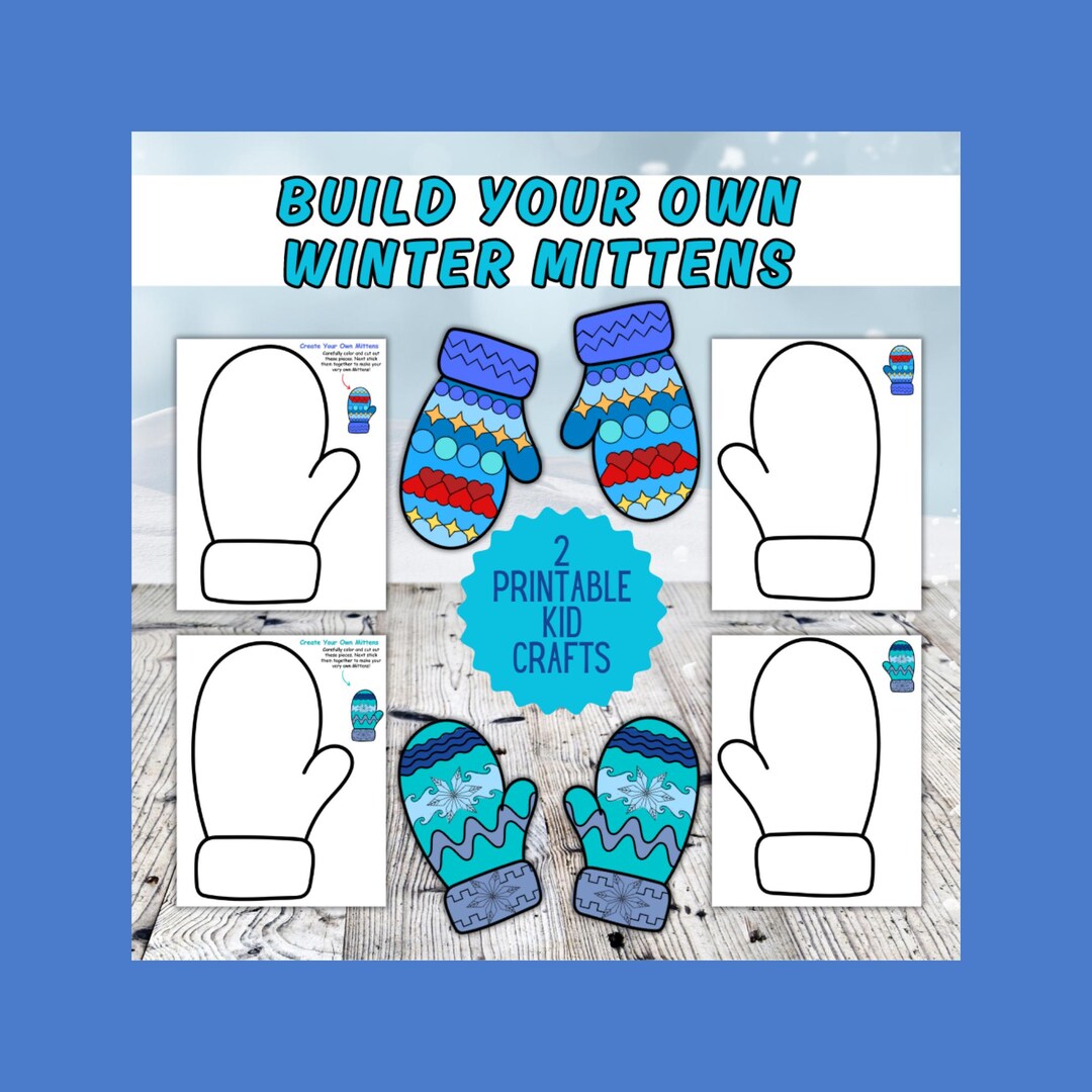 Build Winter Mittens Kids Craft - Etsy