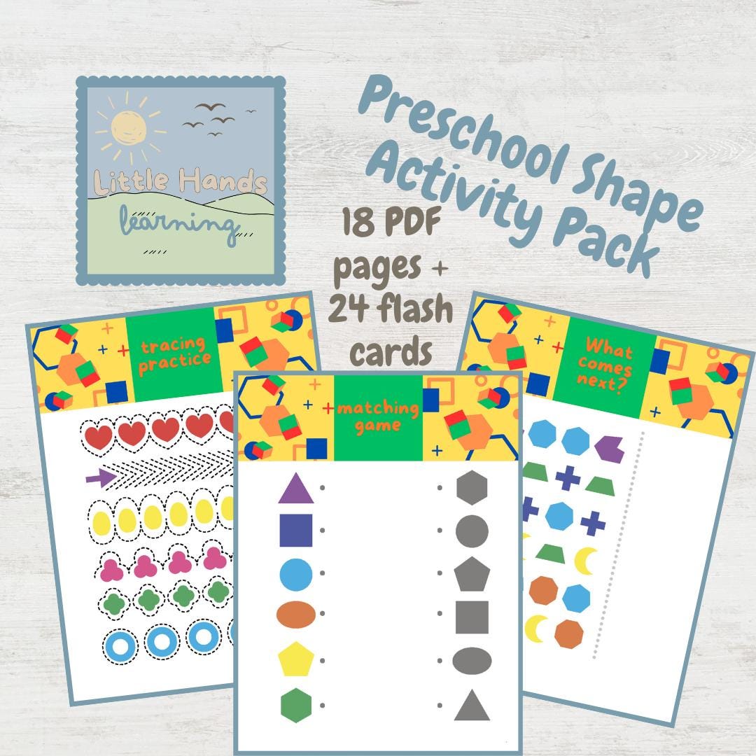 Preschool Shape Activity Pack Shadow Matching, Flashcards, Sequencing ...