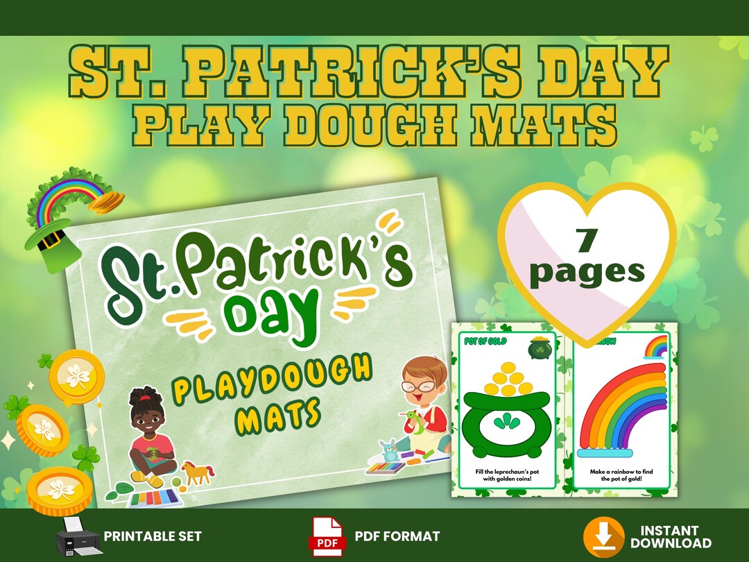 St. Patrick's Day Play Dough Mats for Early Learners - Engage, Learn ...