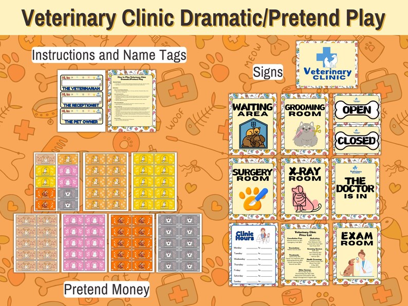 Kids Veterinary Clinic Dramatic Play Printable Activity - Etsy
