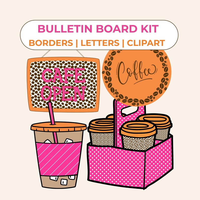 Coffee Shop Bulletin Board Kit | Printable Cafe-themed Classroom Decor ...
