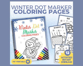 Winter Dot Art Printables - Dab and Dot Worksheets - Fine Motor ...