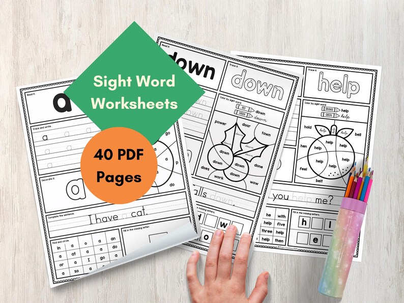 Printable Sight Word Worksheets for Early Readers | Preschool ...