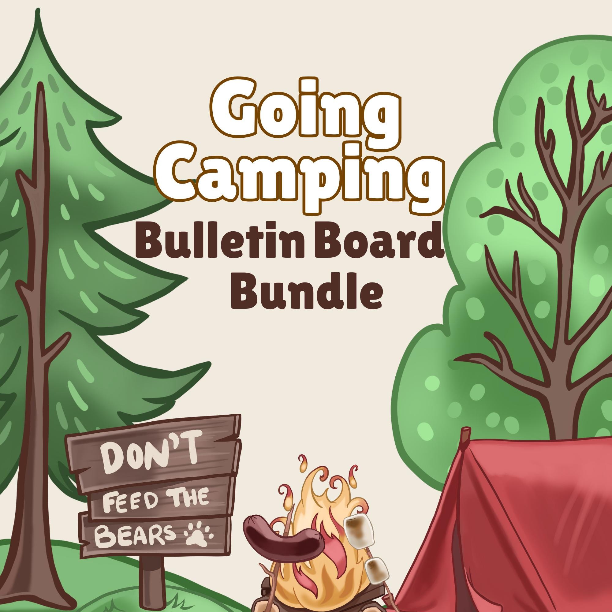 Going Camping Bulletin Board Bundle | Printable Outdoor Images ...