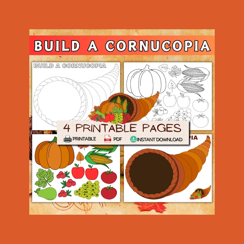Build a Cornucopia Craft for Kids - Etsy