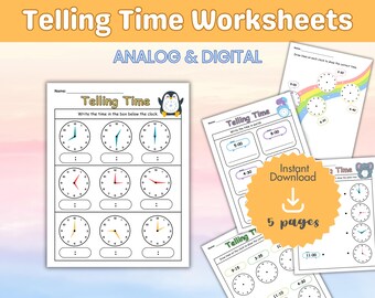 Common Core 2.MD.C.7 Telling Time: Digital and Analog Clocks Matching ...