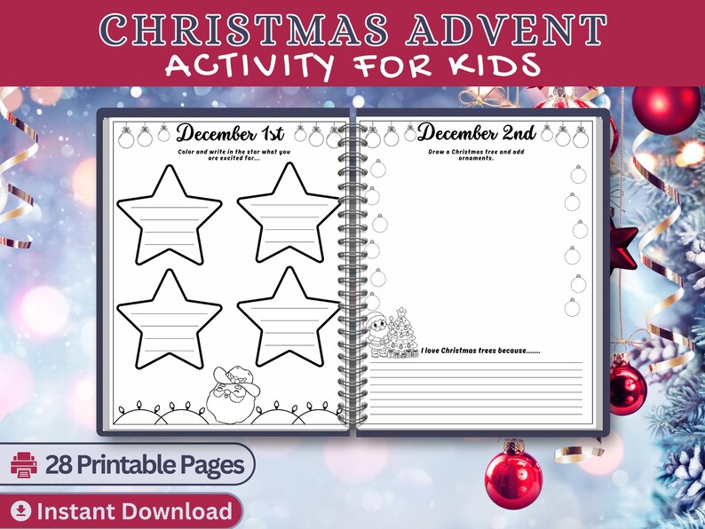 Christmas Advent Activity for Kids Printable - Etsy