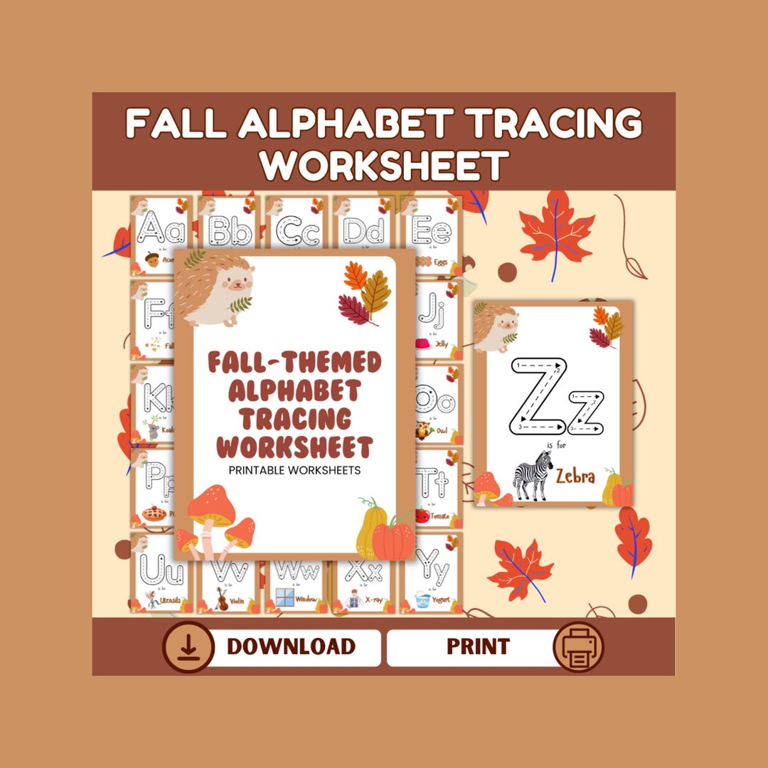 Fall Autumn Letter Tracing Sheets - Etsy