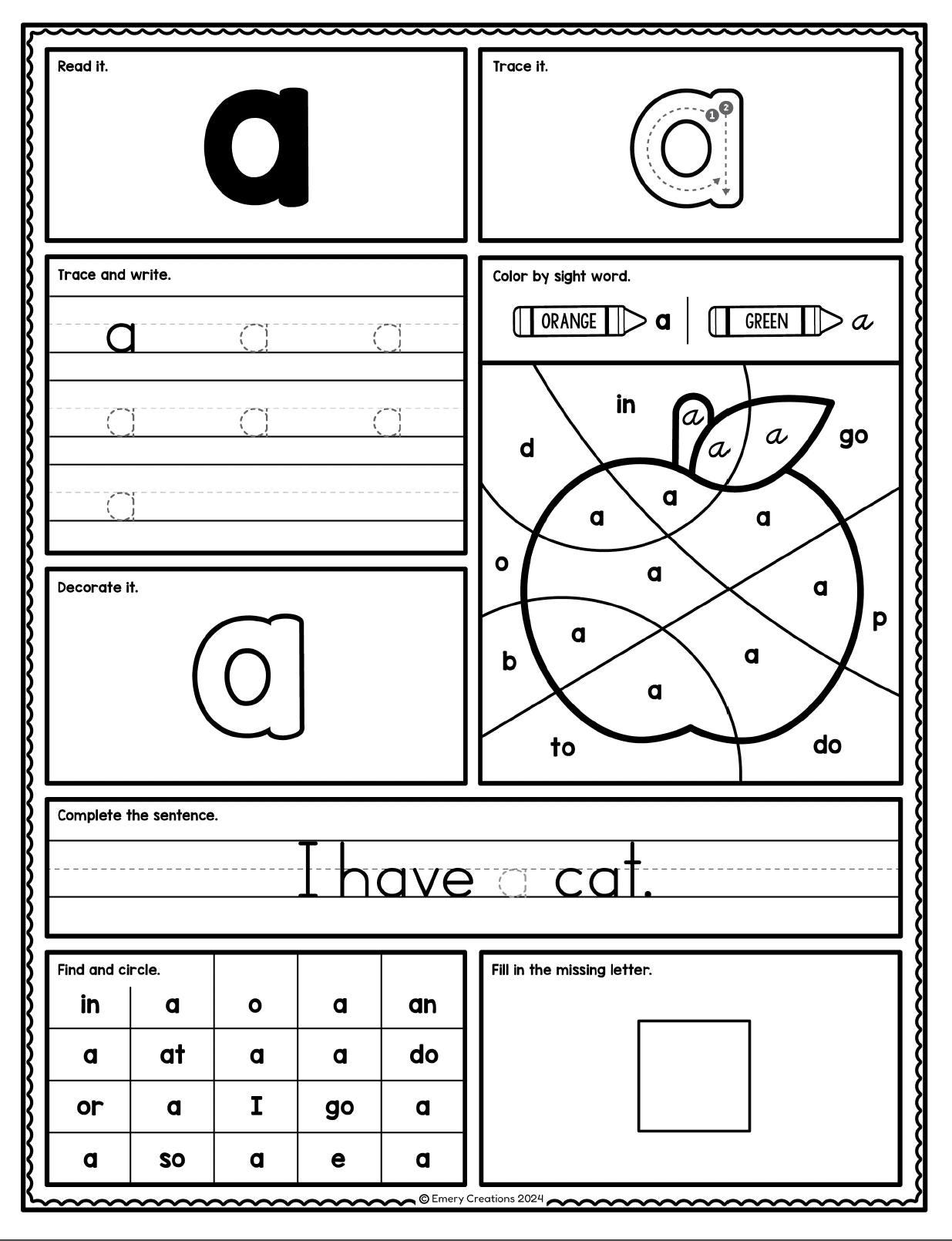 Printable Sight Word Worksheets for Early Readers | Preschool ...