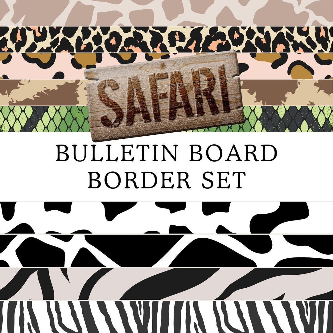 Safari Bulletin Board Border Set | Jungle & Animal Print Classroom ...