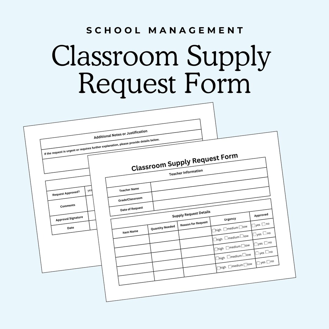 Classroom Supply Request Form Canva Template | School Consumables ...