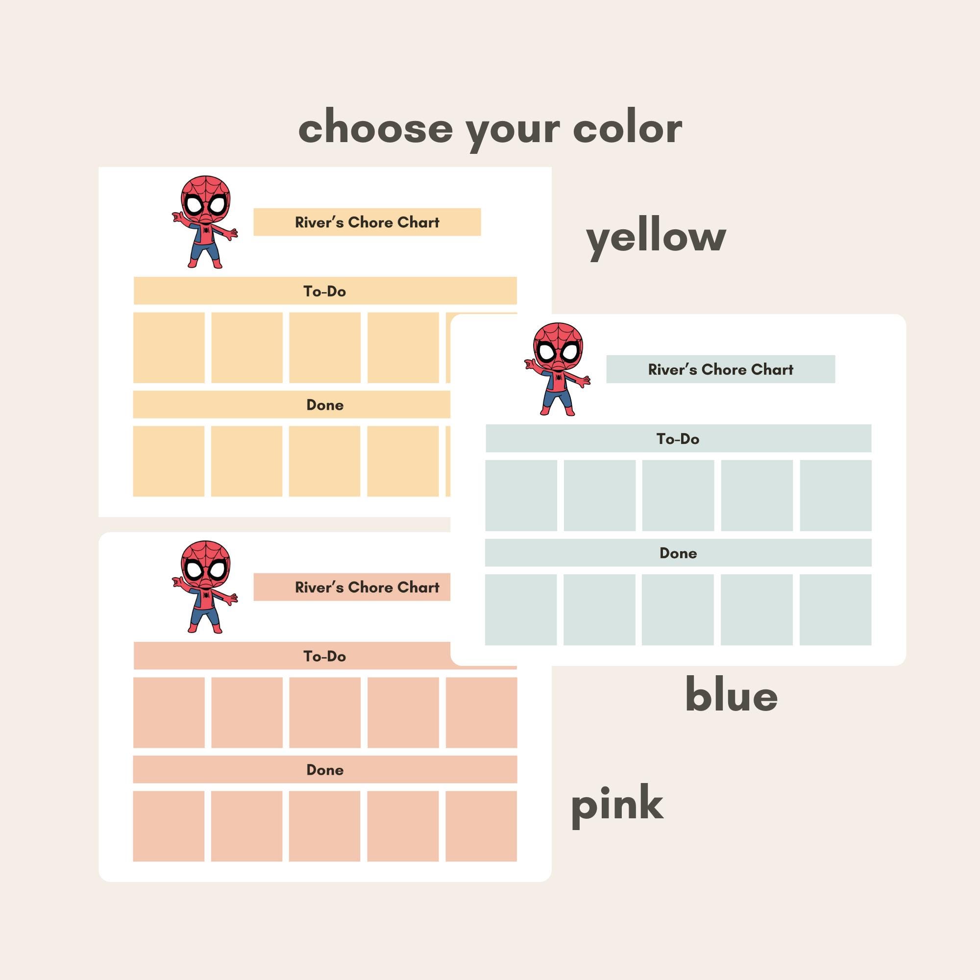 Personalized Superhero Chore Chart for Kids – Laminated Visual Schedule ...