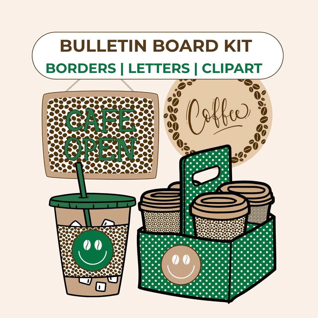 Coffee Shop Bulletin Board Kit | Printable Cafe-themed Classroom Decor ...
