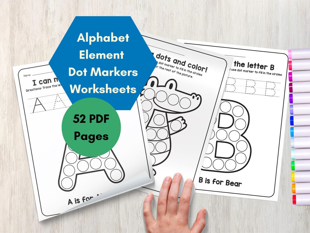 Alphabet Element Dot Markers Worksheets | Letter Coloring Sheets | Busy ...