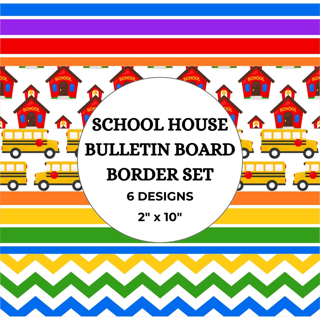 School Bulletin Board Borders: 6 Printable Classroom Decor Designs (PDF ...