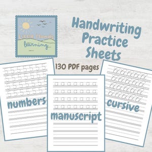 Handwriting Number & Letter Tracing Practice Sheets | Printable ...