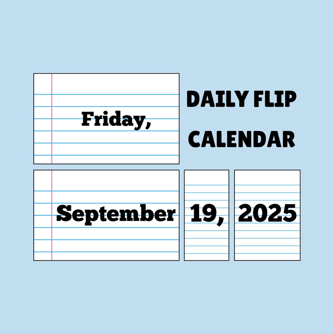 Printable Classroom Flip Calendar: Notebook Paper Style (editable PDF ...