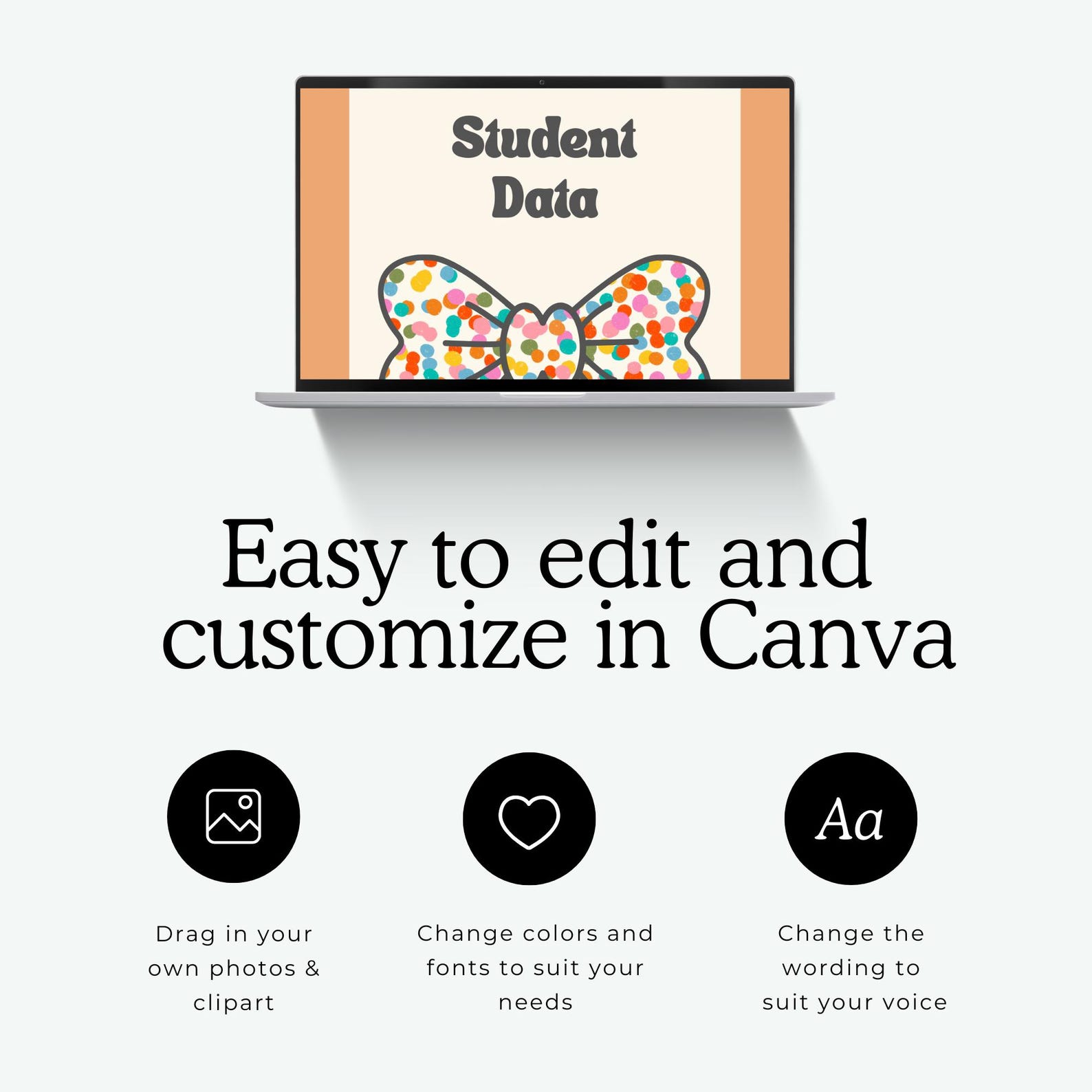 Pencil Bows Editable Binder Cover Sheet Bundle | Edit in Canva ...