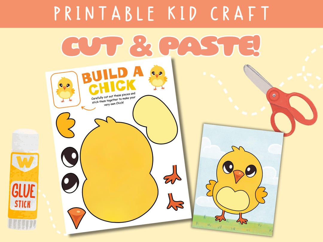 Build a Chick Printable Kid Craft Cut and Glue Printable | Fun DIY ...