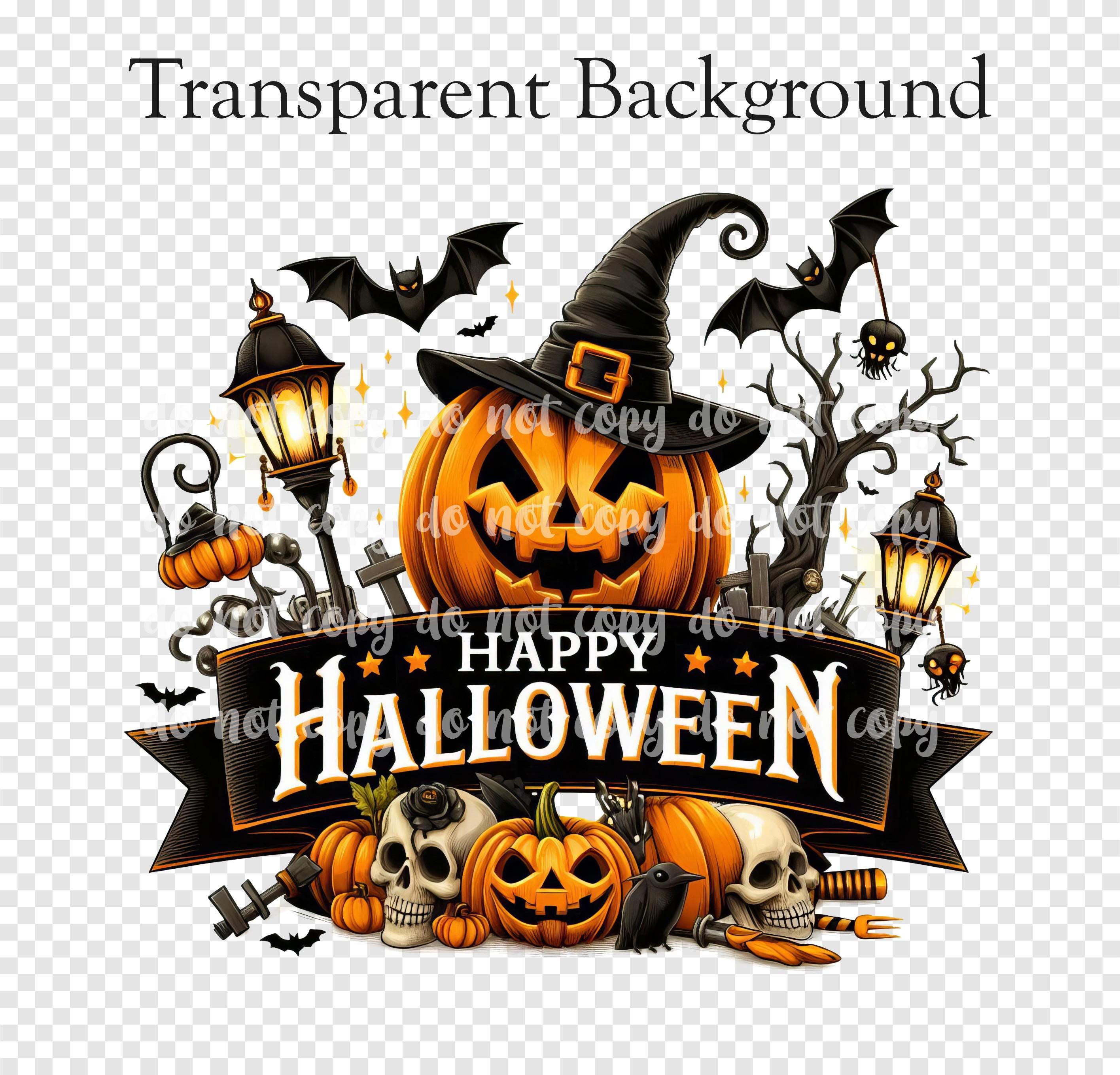 PNG Halloween Banner With Pumpkin, Digital File - Etsy