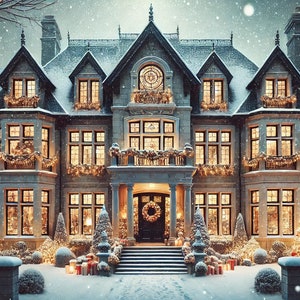 The Snow-kissed Mansion - Etsy