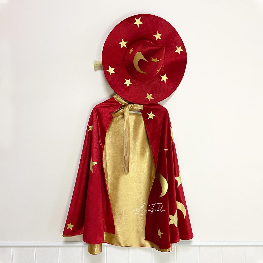 Red Wizard Costume and Wizard Hat, Halloween Costume, Carnival Costume ...