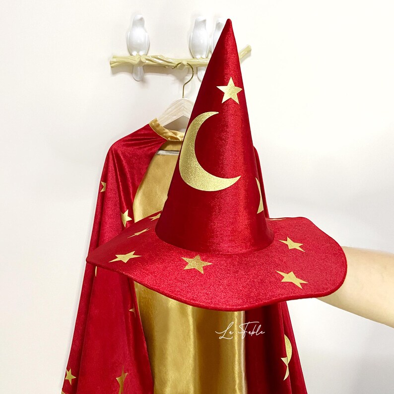 Red Wizard Costume and Wizard Hat, Halloween Costume, Carnival Costume ...
