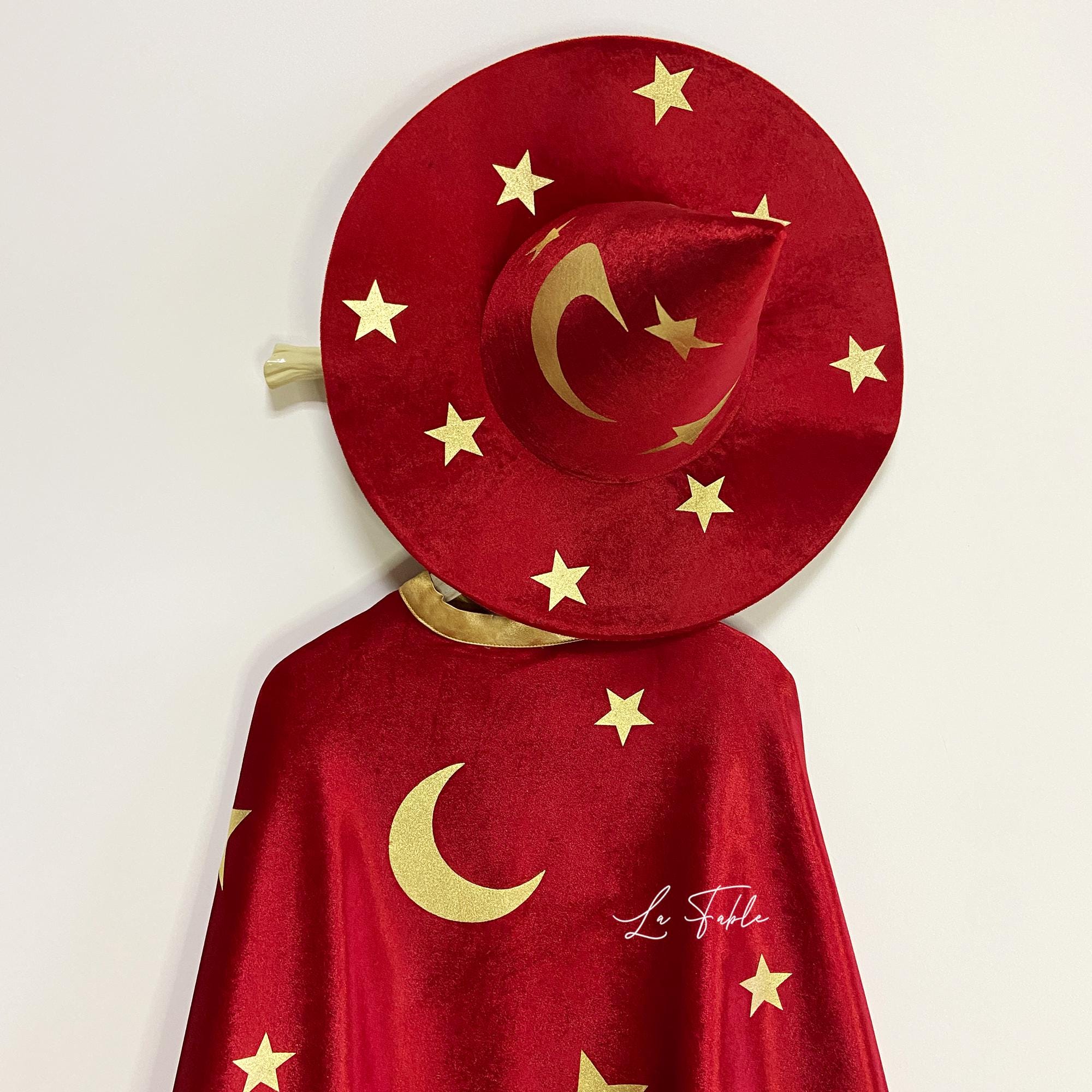 Red Wizard Costume and Wizard Hat, Halloween Costume, Carnival Costume ...