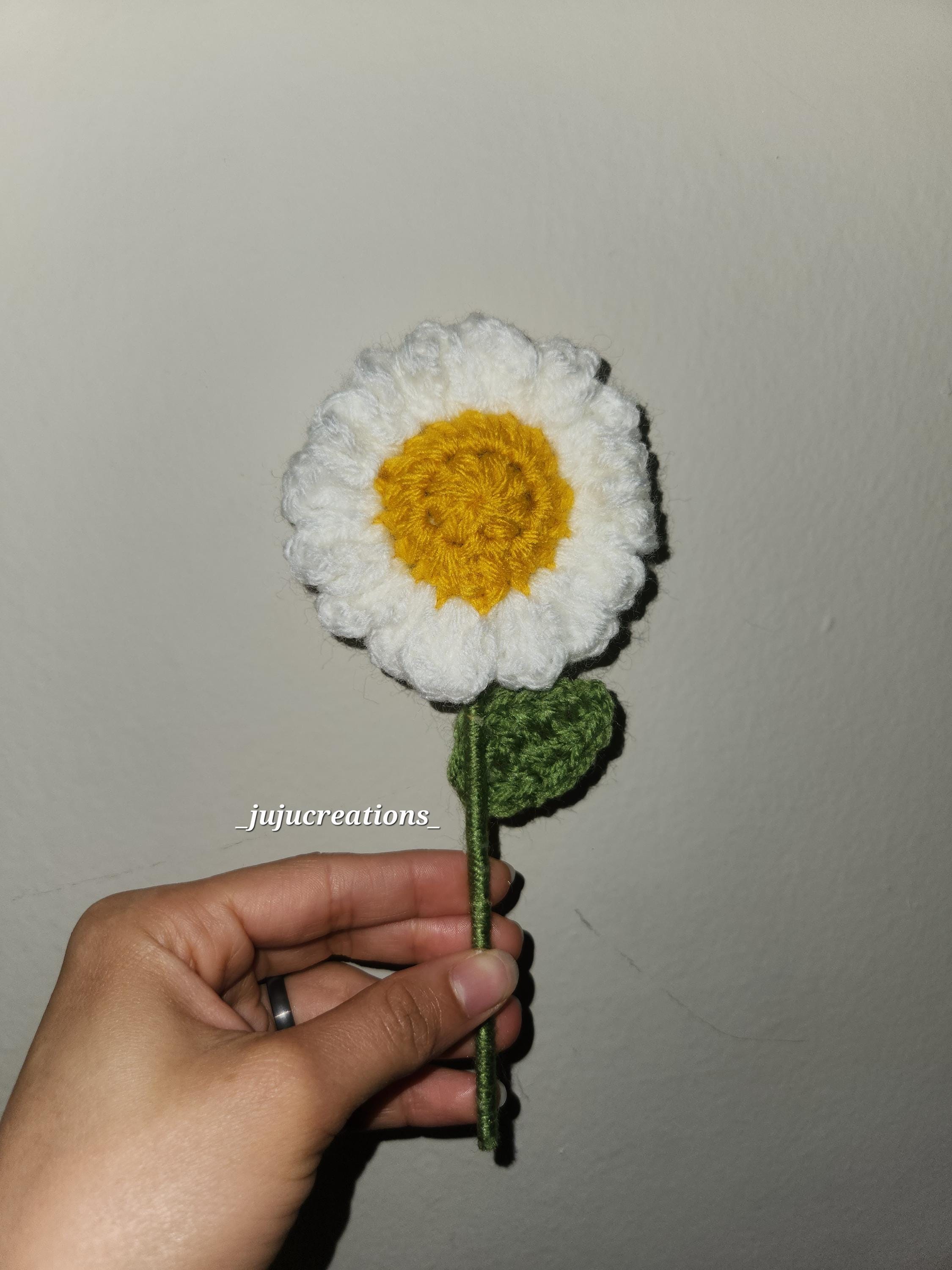 Handmade Crochet Daisy: Cheerful White & Yellow Decor - Etsy
