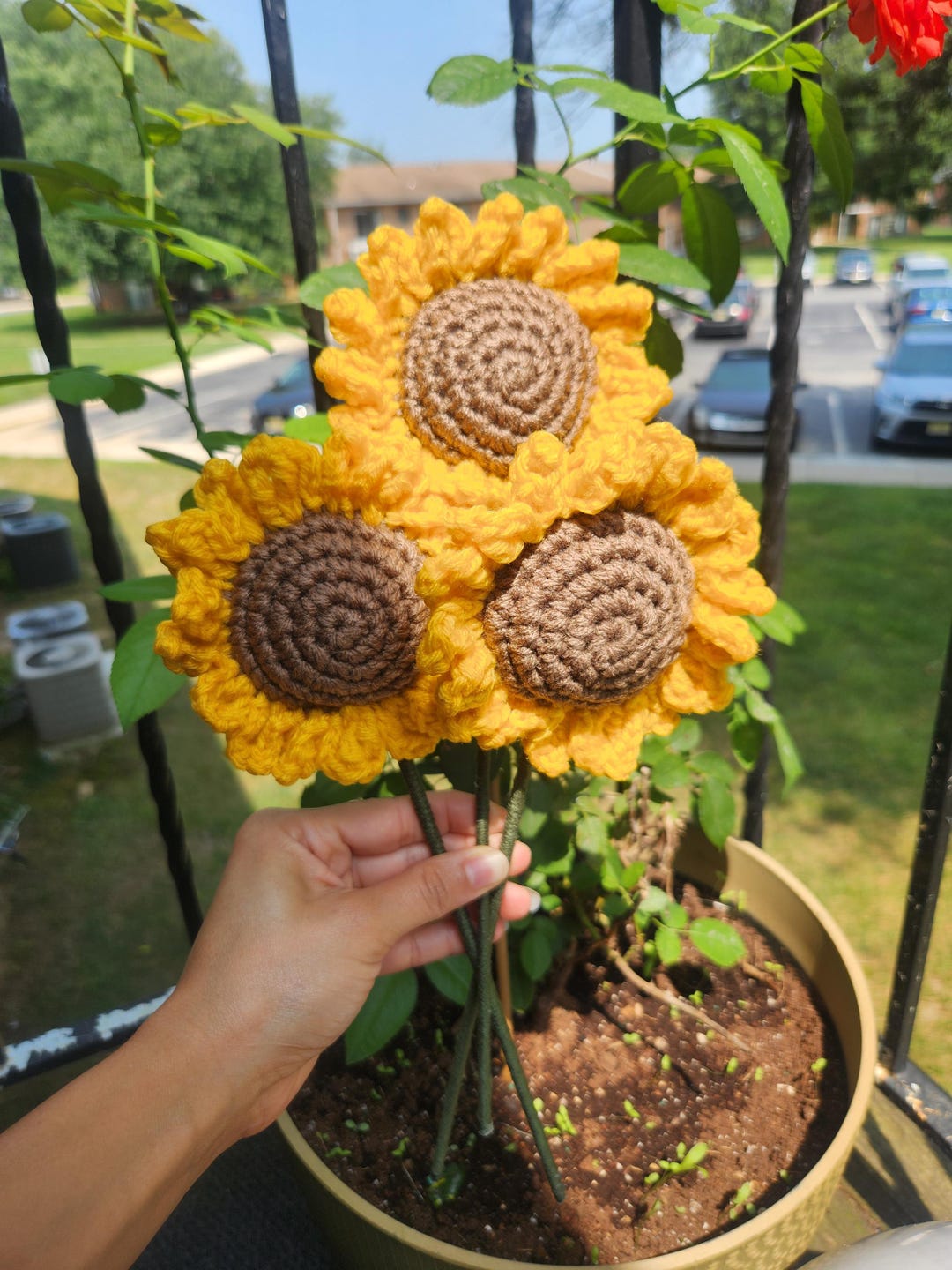 Handmade Crochet Sunflower: Everlasting Floral Decor - Etsy
