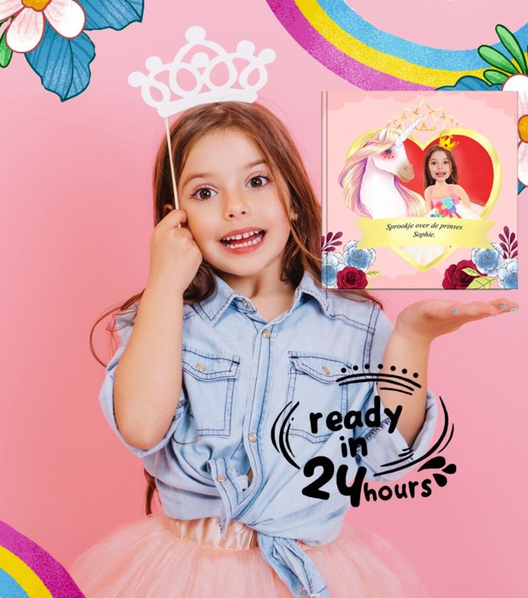 Personalized Children's Book Princess and Unicorn Birthday Book With a Photo of the Child - Etsy