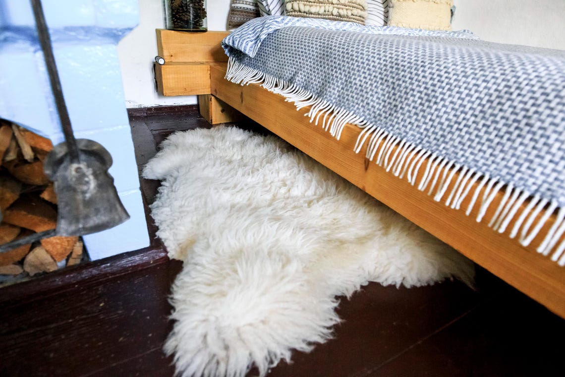 Sheepskin Rug Real Fur, White Sheepskin Chair Cover, Soft Wool Rug ...