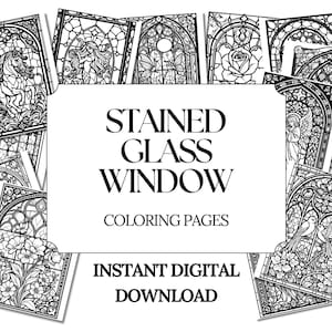 12 Stained Glass Window Coloring Pages - Adult and Kids Coloring Sheets ...