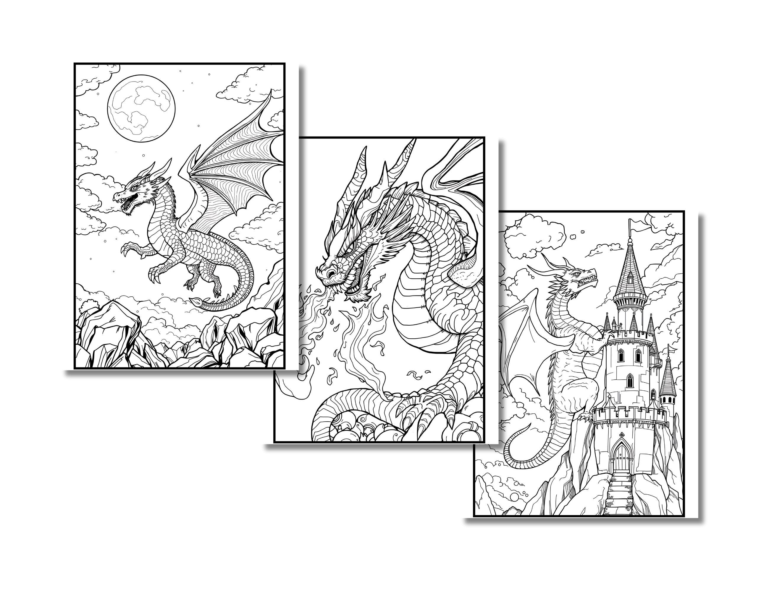 12 Mythical Dragon Printable Coloring Pages - Adult and Kids Coloring ...
