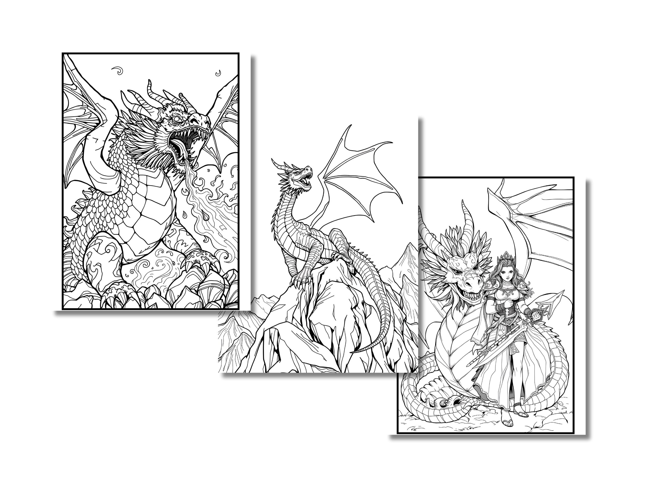 12 Mythical Dragon Printable Coloring Pages - Adult and Kids Coloring ...