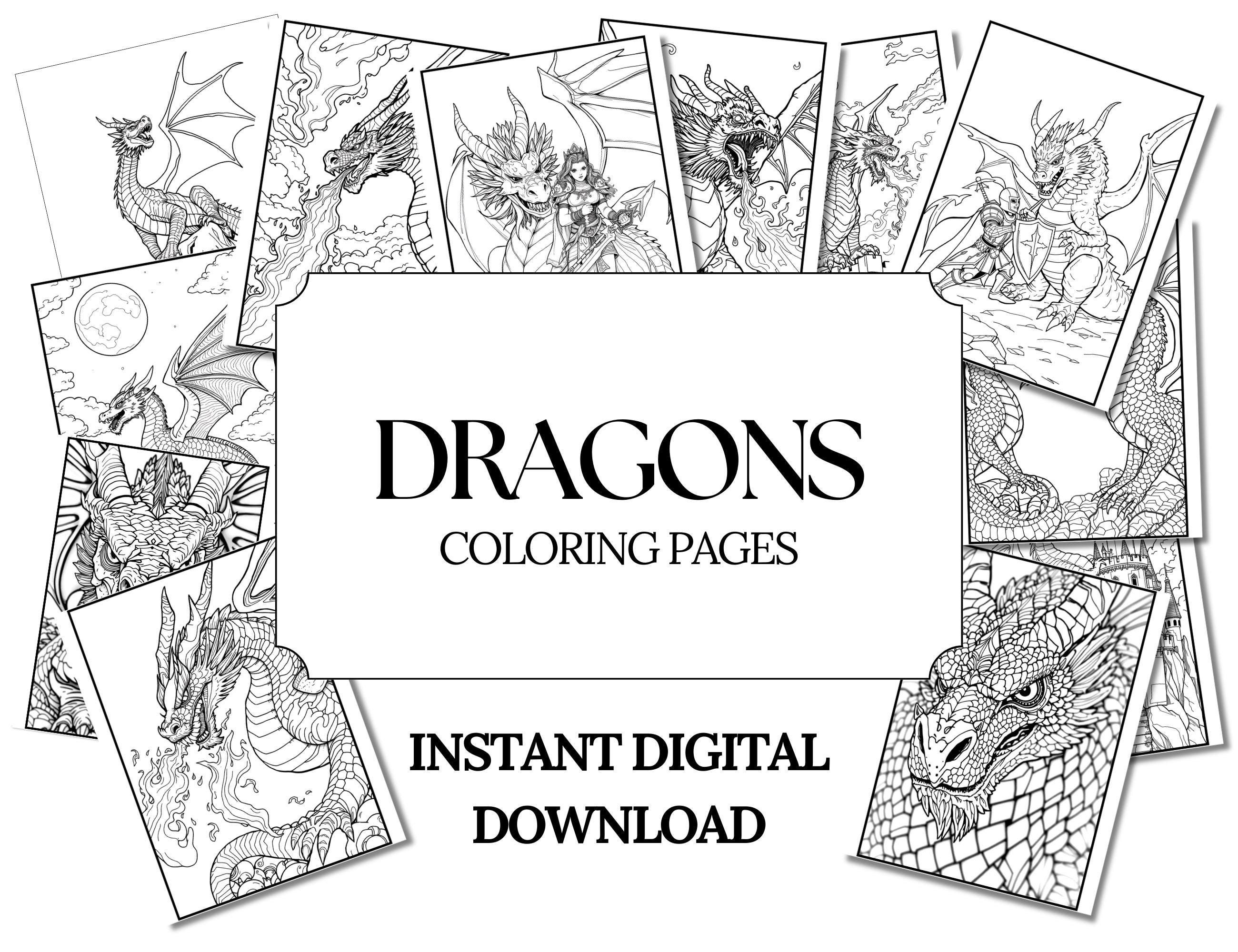 12 Mythical Dragon Printable Coloring Pages - Adult and Kids Coloring ...