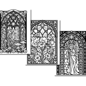 12 Stained Glass Window Coloring Pages - Adult and Kids Coloring Sheets ...