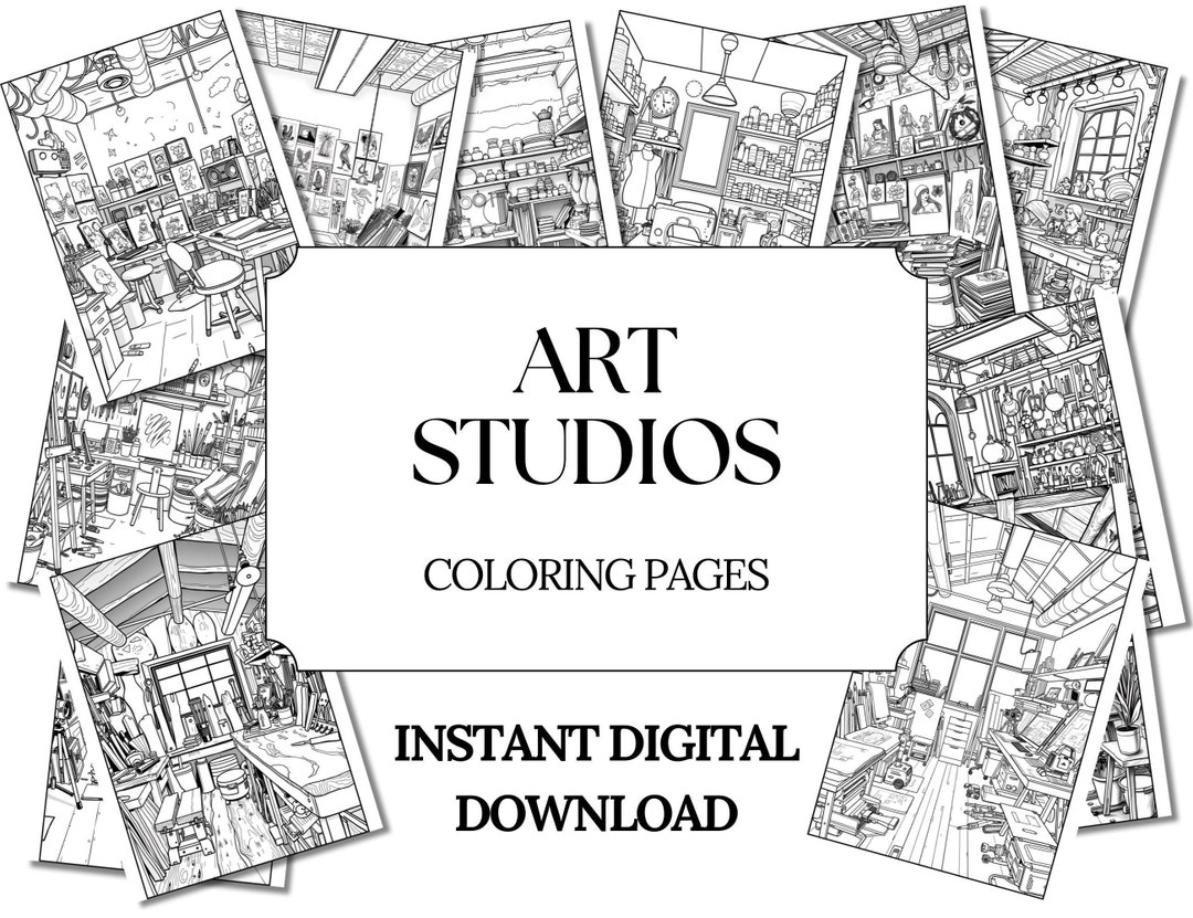 12 Artist Studios Printable Coloring Pages - Artist Space Coloring ...