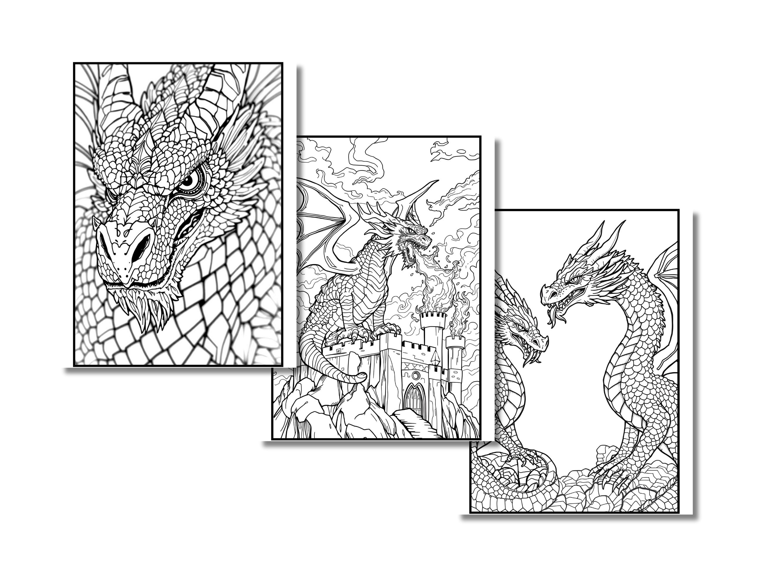 12 Mythical Dragon Printable Coloring Pages - Adult and Kids Coloring ...