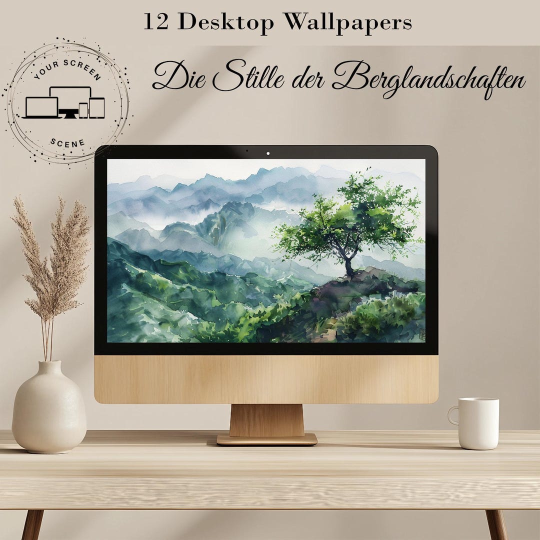 Breathtaking Watercolor Landscapes: Desktop Wallpaper in a Set of 12 ...