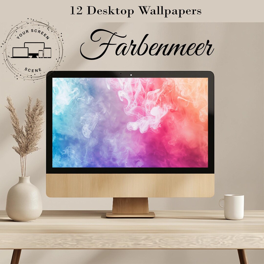 Colorful Desktop Wallpaper Set 12 Creative Designs in Vibrant Colors ...