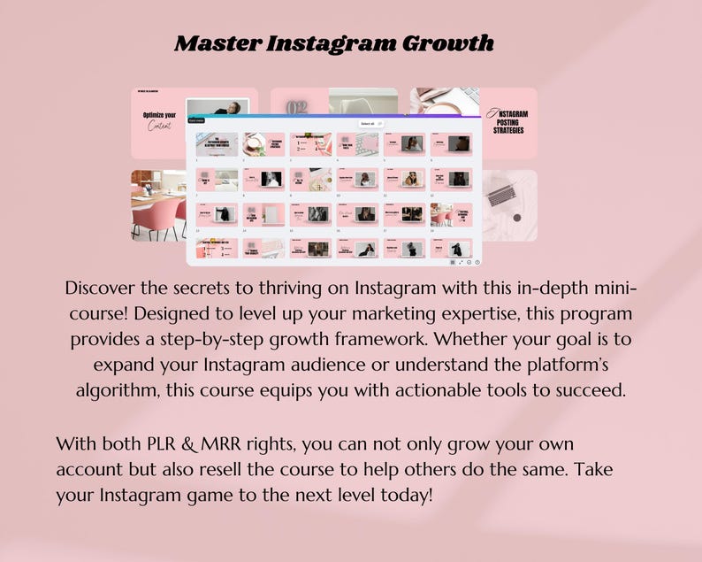 Instagram Growth Blueprint Mini Course | MRR PLR Digital Products for Etsy Sellers | Master ...