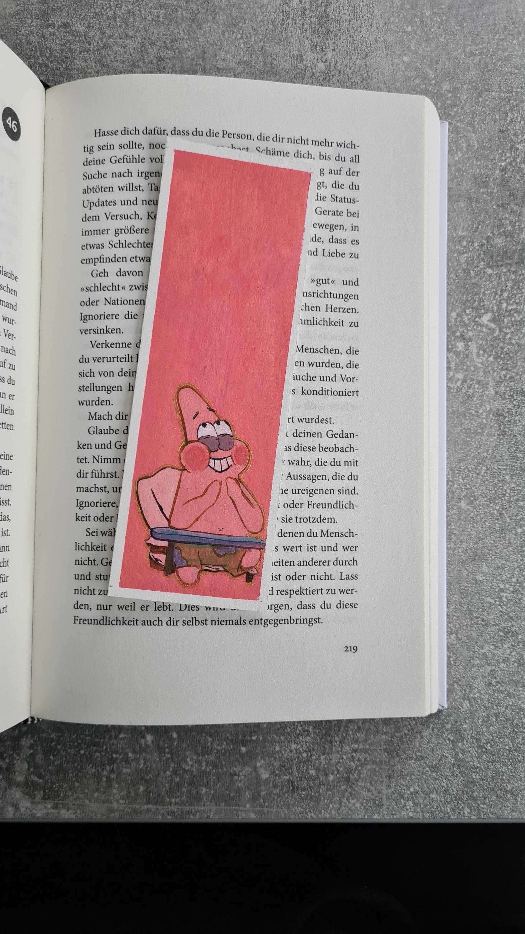 Handpainted Bookmarks Spongebob and Patrick Unique Gift Idea Original ...