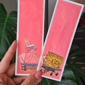 Handpainted Bookmarks Spongebob and Patrick Unique Gift Idea Original ...