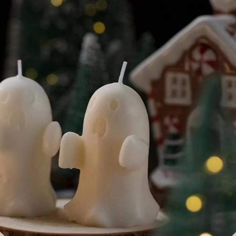 Set of 3 Spooky Ghost Candles Halloween Mini Ghost Candle Cute Ghost ...