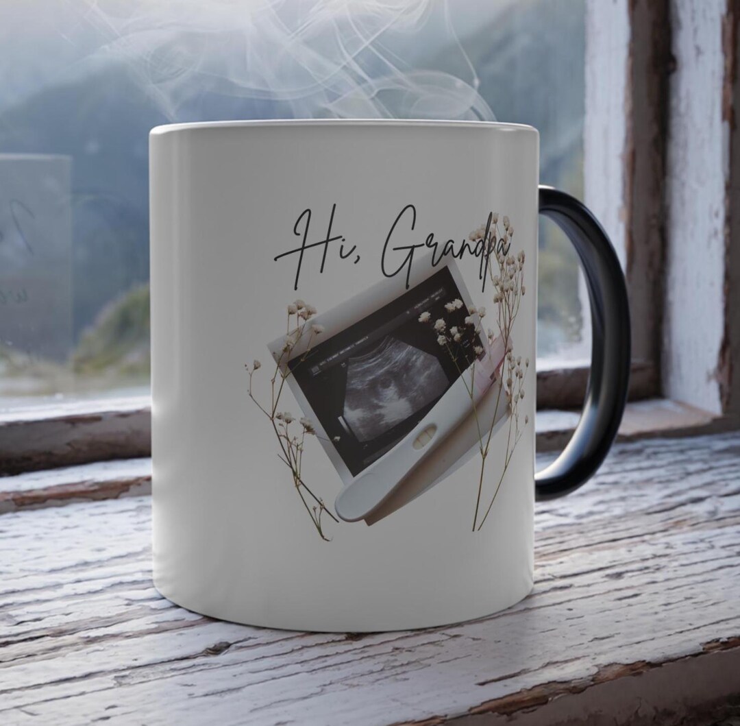 Pregnancy Reveal Mug, Grandparents Announcement, Heat Changing Cup - Etsy