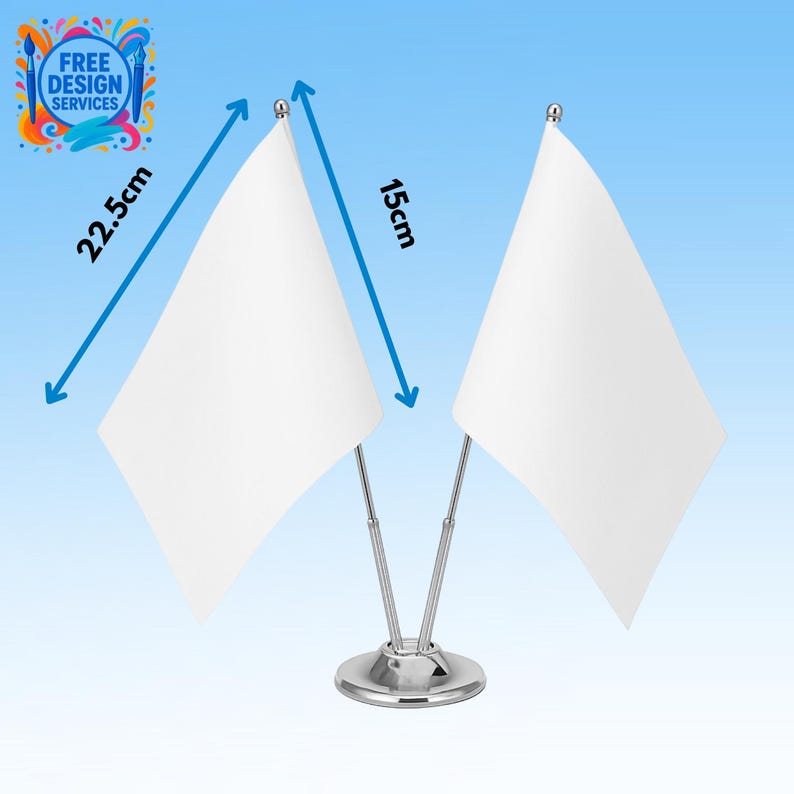 Wholesale Premium Personalized Double Desk Flag Set • Custom Logo ...