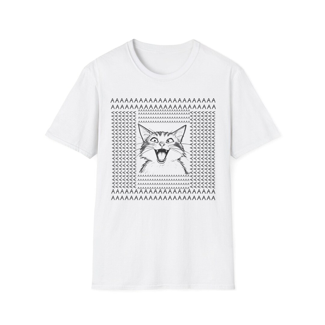 AAAAAA Yelling Cat Shirt, Funny Cat Meme Shirt, Screaming Cat Tee - Etsy
