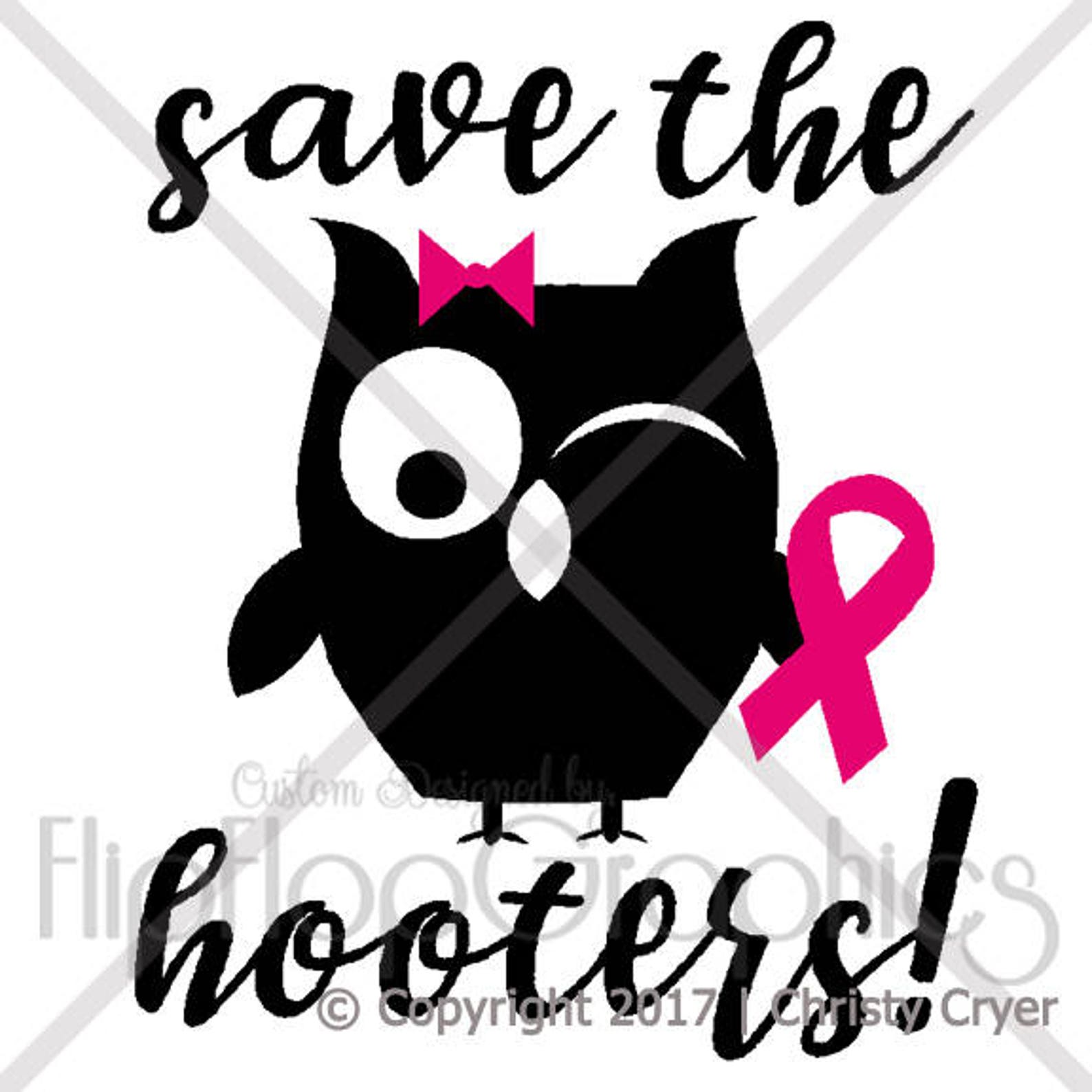 Save the Hooters Breast Cancer Awareness Vinyl Graphic - Etsy