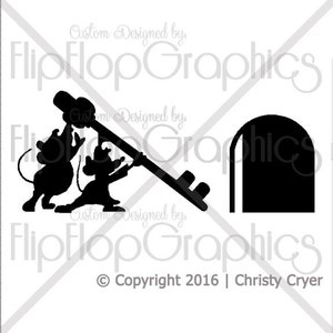 Cinderella Jacques and Gus Mice, Keyhole, Disney, Vinyl Wall Art - Etsy